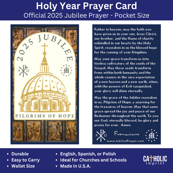 Jubilee Prayer Card ENGLISH for Church, Parish, School Holy Year 2025 ...