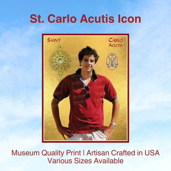 Saint Carlo Acutis Icon Framed Print | Canonization Artwork – Catholic ...