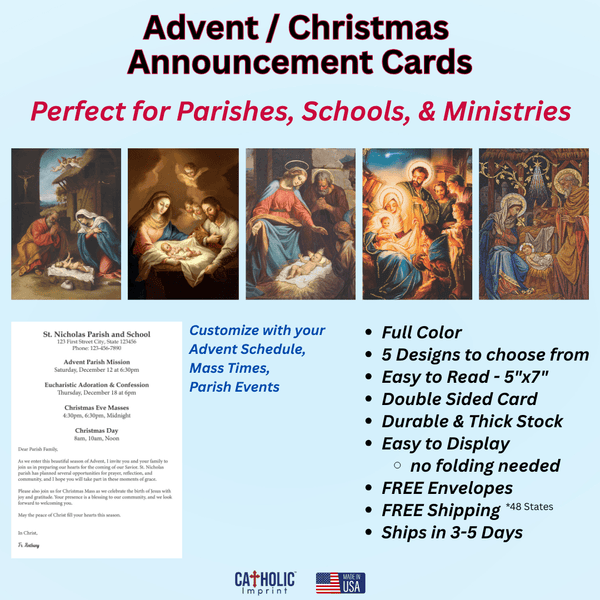 Advent Christmas Announcement Cards | Parishes, Schools, Ministries ...