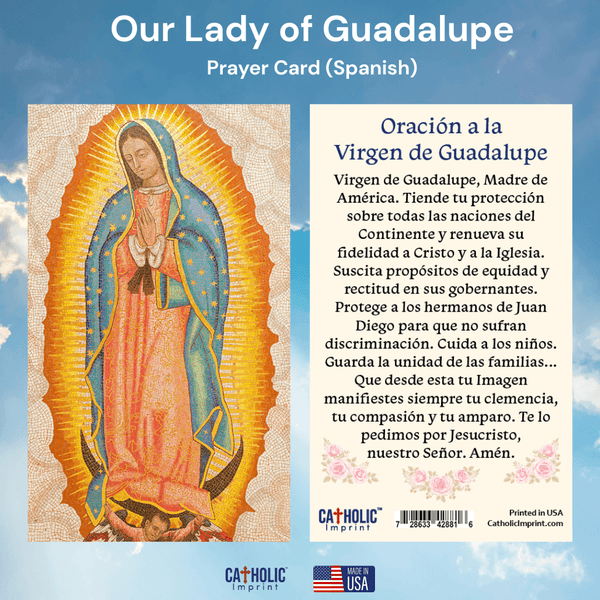 Our Lady of Guadalupe Prayer Card, English or Spanish, Quick Shipping ...
