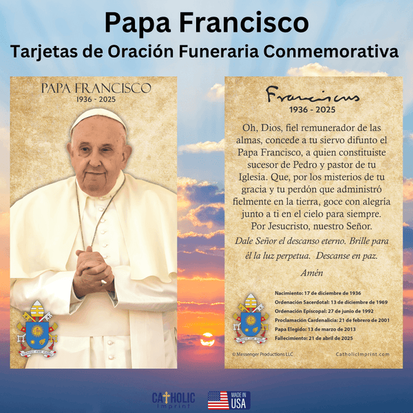 Pope Francis Memorial Prayer Card | 1936-2025 | English or Spanish ...