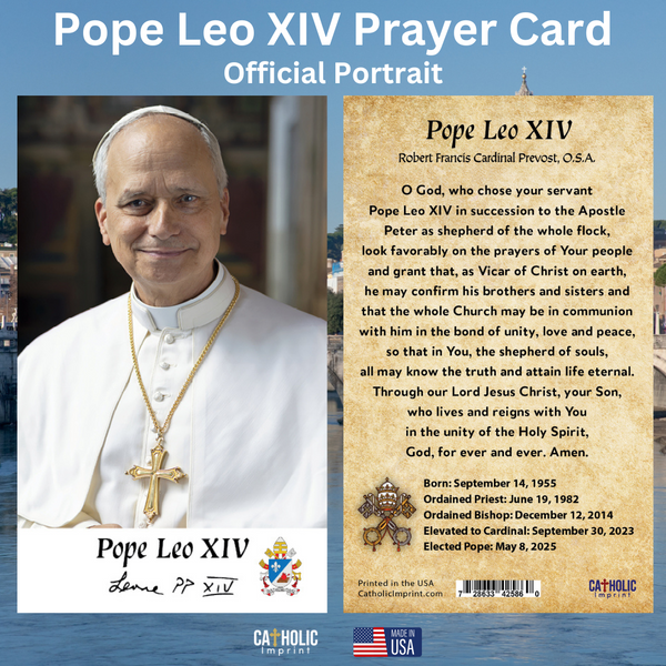 Pope Leo XIV Prayer Card for Churches, Schools, Home 3"x5" – Catholic Imprint