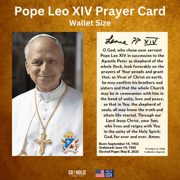 Pope Leo XIV Prayer Card, Wallet Size, Easy Carry, Pray for Pope Leo – Catholic Imprint