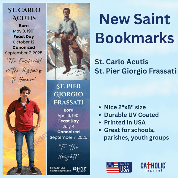 Canonization Bookmark - St. Carlo Acutis and St. Pier Giorgio ...