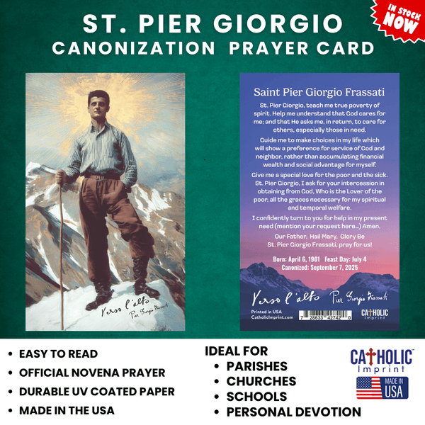 St. Pier Giorgio Frassati Canonization Holy Card – Catholic Imprint
