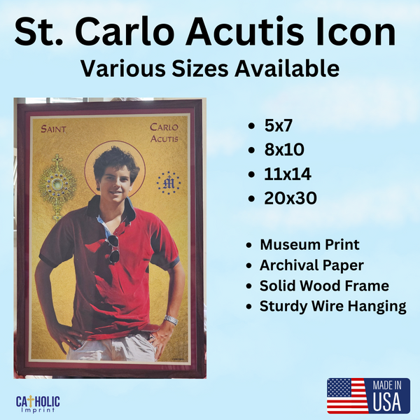 Saint Carlo Acutis Icon Artist Print | Catholic Devotional Art ...