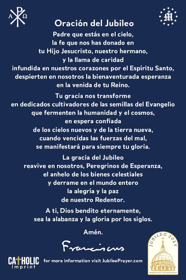 Holy Year Prayer Cards Spanish - Churches, Parishes, Schools – Catholic ...