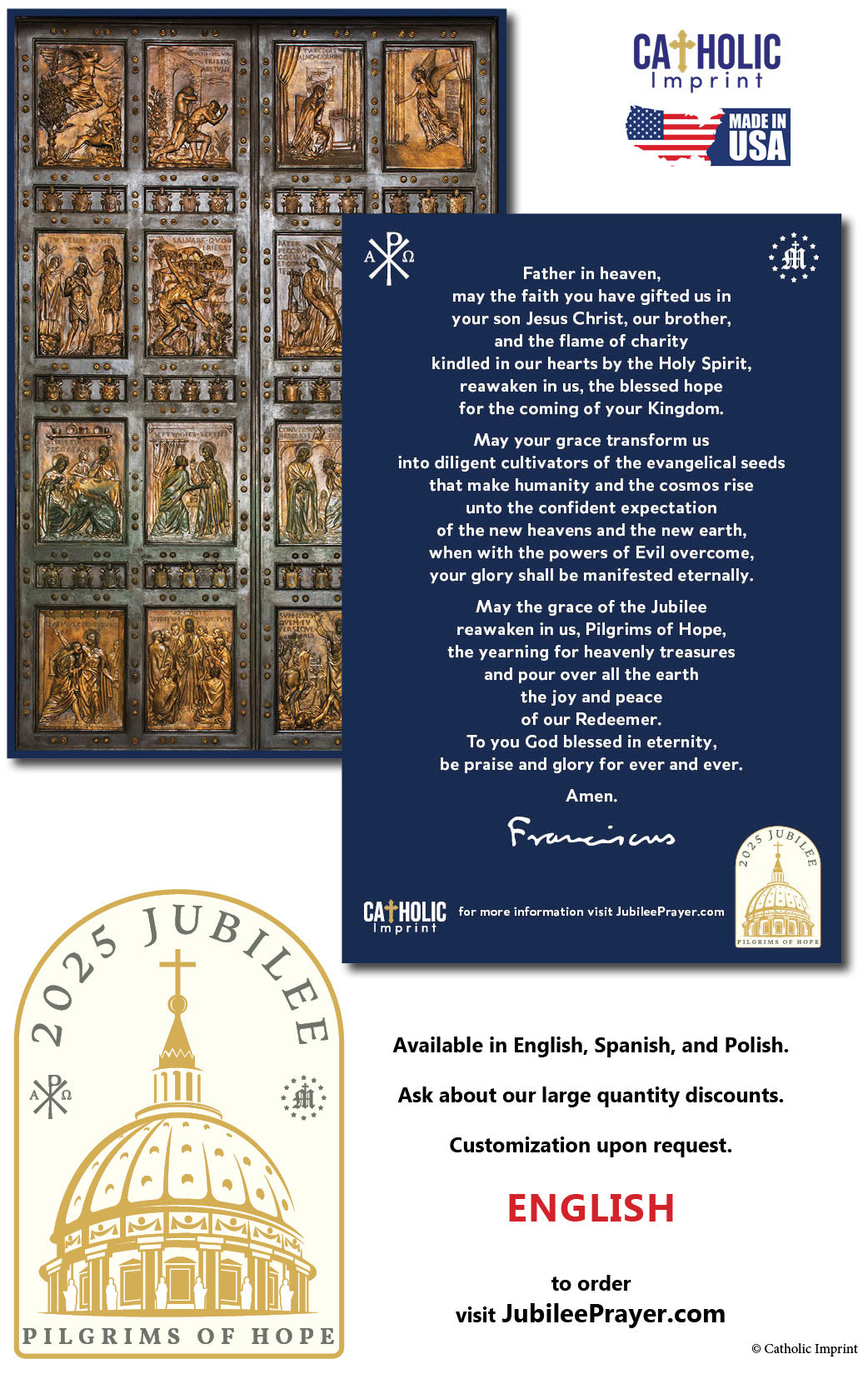 Holy Year Prayer Cards Spanish - Churches, Parishes, Schools – Catholic ...
