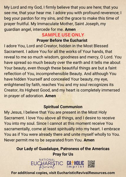 Prayer Cards for The National Eucharistic Revival - Large Format ...