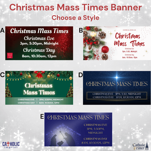 Christmas Mass Schedule Vinyl Banners | Indoor & Outdoor Use – Catholic ...