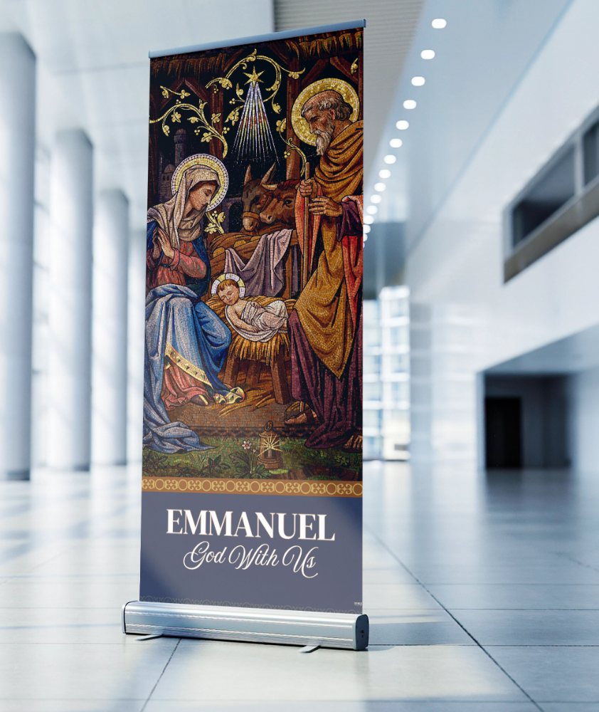 Emmanuel God with Us Retractable Banner Christmas – Catholic Imprint