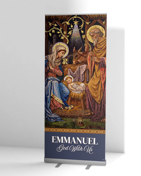 Emmanuel God with Us Retractable Christmas Banner – Catholic Imprint