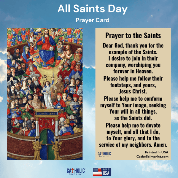 All Saints Day Prayer Cards, Pocket Sized, Printed in USA for Churches ...