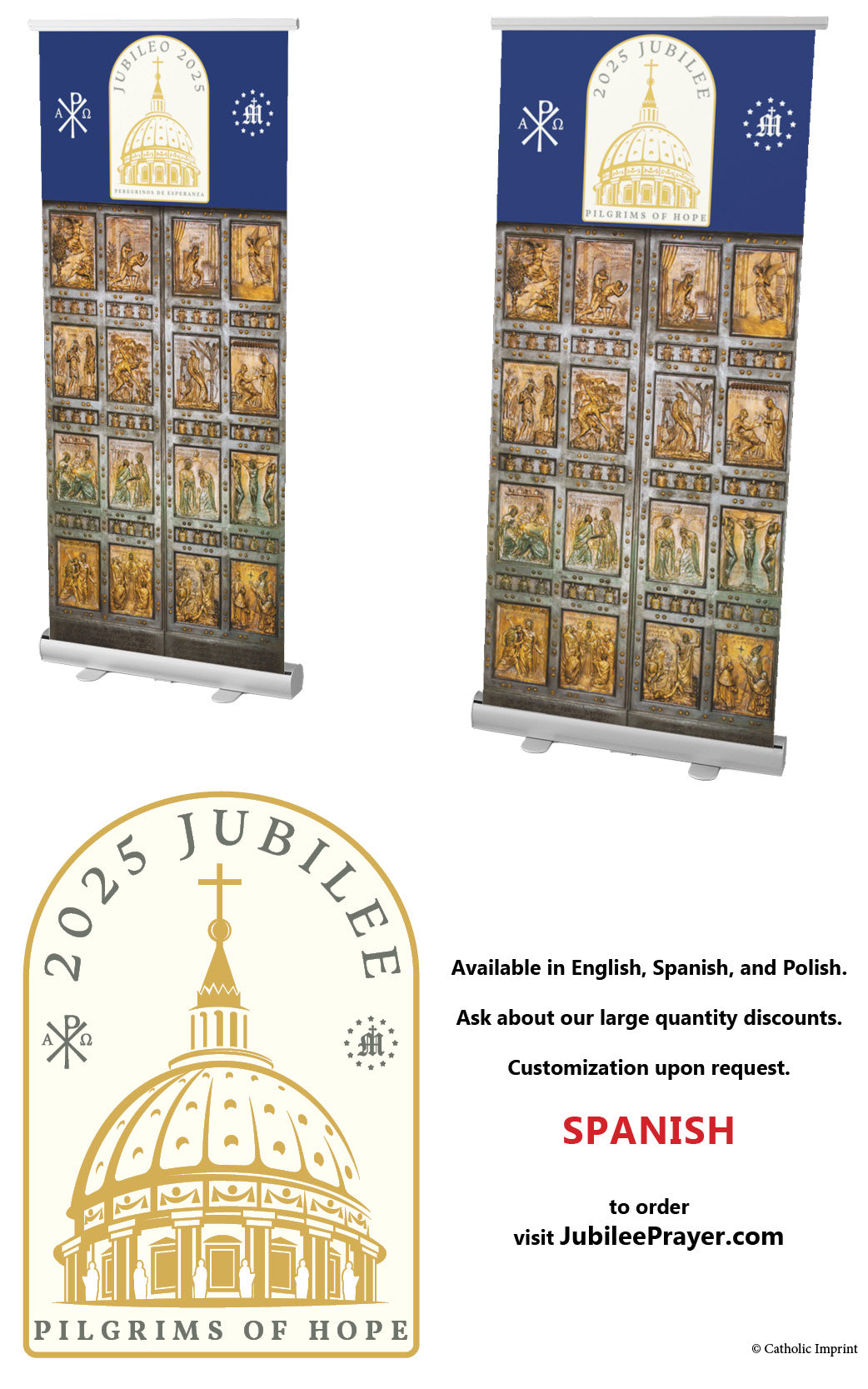 2025 Jubilee Holy Door Retractable Banner in Spanish – Catholic Imprint
