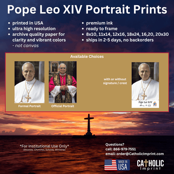 Pope Leo Print | Ready to Frame, Diocese, Church, School, Religious – Catholic Imprint