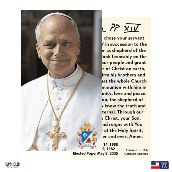 Pope Leo XIV Prayer Card, Wallet Size, Easy Carry, Pray for Pope Leo – Catholic Imprint
