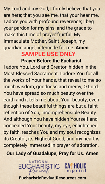 Eucharistic Pilgrimage Hand Out Cards | Catholic Imprint