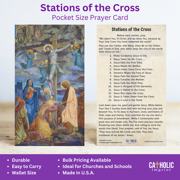 Stations of the Cross Prayer Card – Durable, Wallet-Size, Made in USA ...