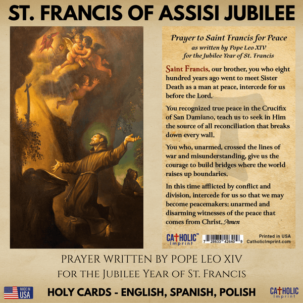 St. Francis of Assisi Jubilee Prayer by Pope Leo XIV Prayer Card ...